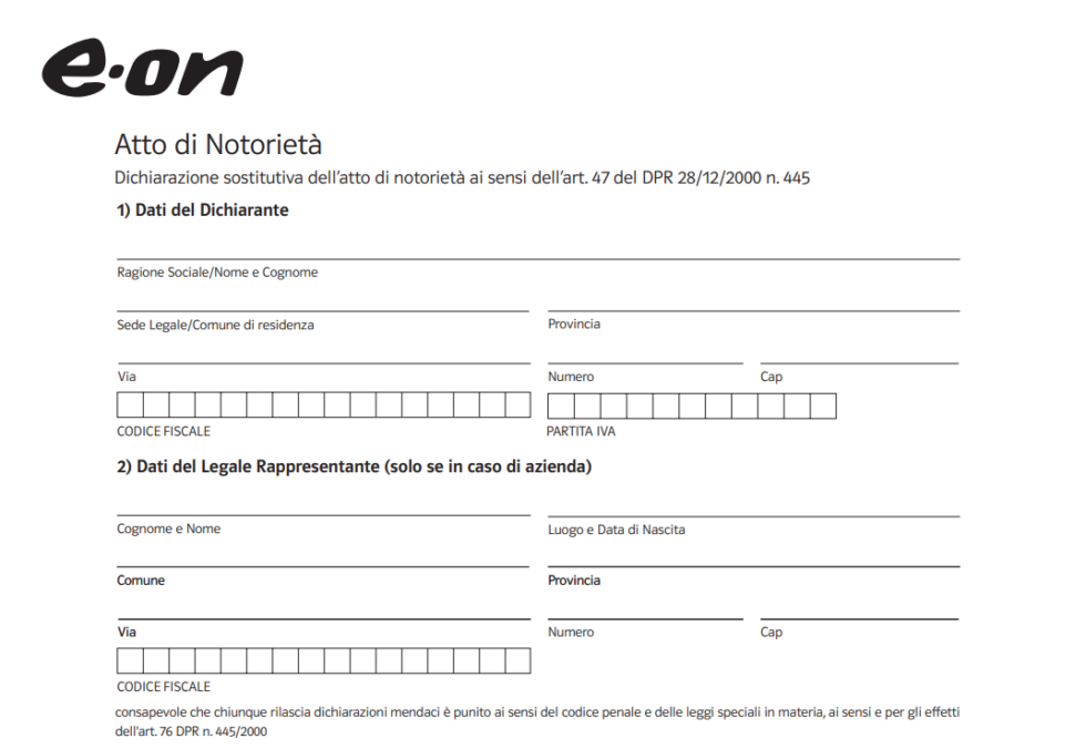 Voltura Eon: Come Fare, Numeri Utili, Tempi e Costi - Switcho