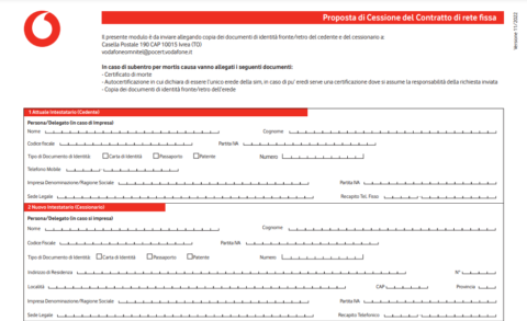Subentro Vodafone: Modulo, Istruzioni, Tempi e Costi - Switcho